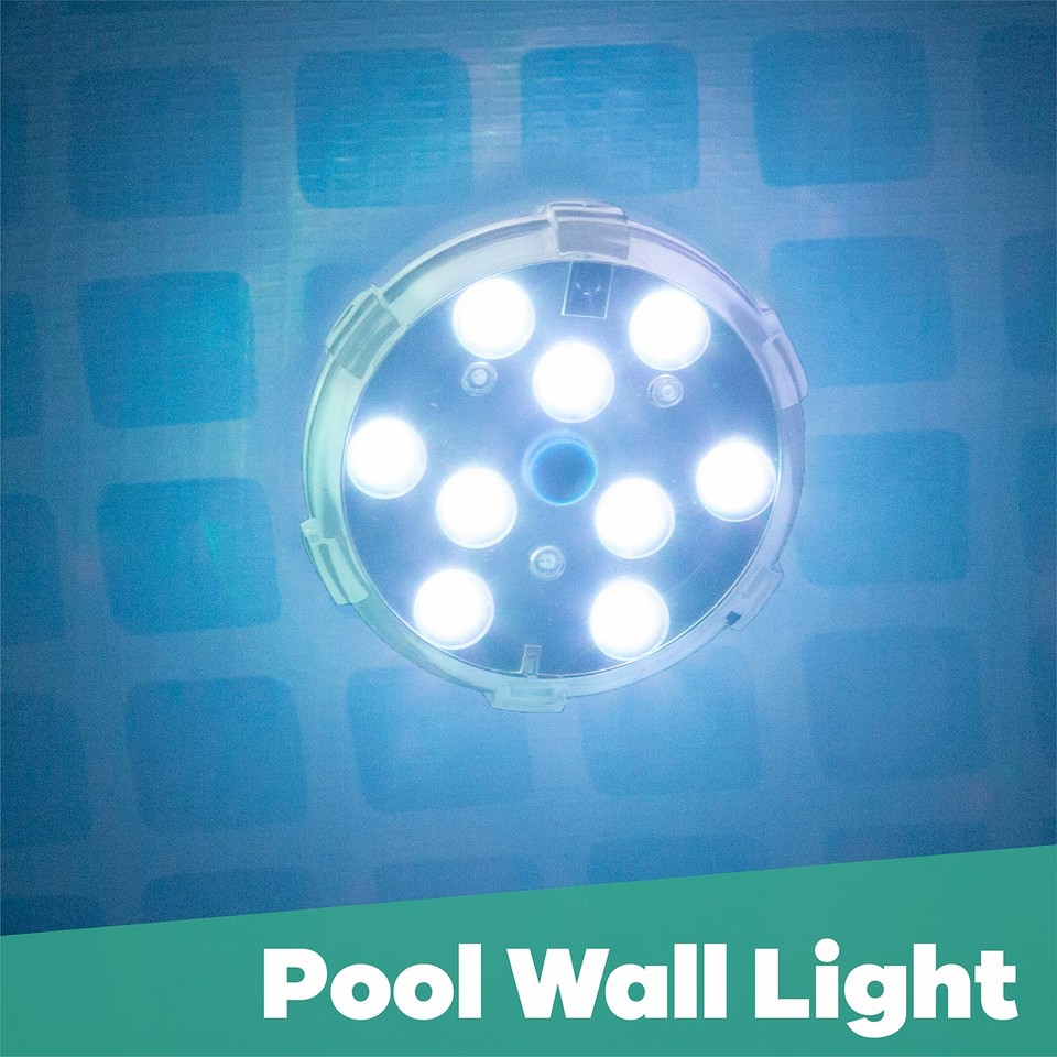 Waterproof Magnetic 4 Mode LED Color Changing Pool Wall Light w/ Remote ...