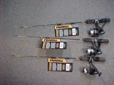 3 NEW FRABILL FENRIS ICE 22" UL LIGHT FISHING RODS REELS COMBOS jigs ...