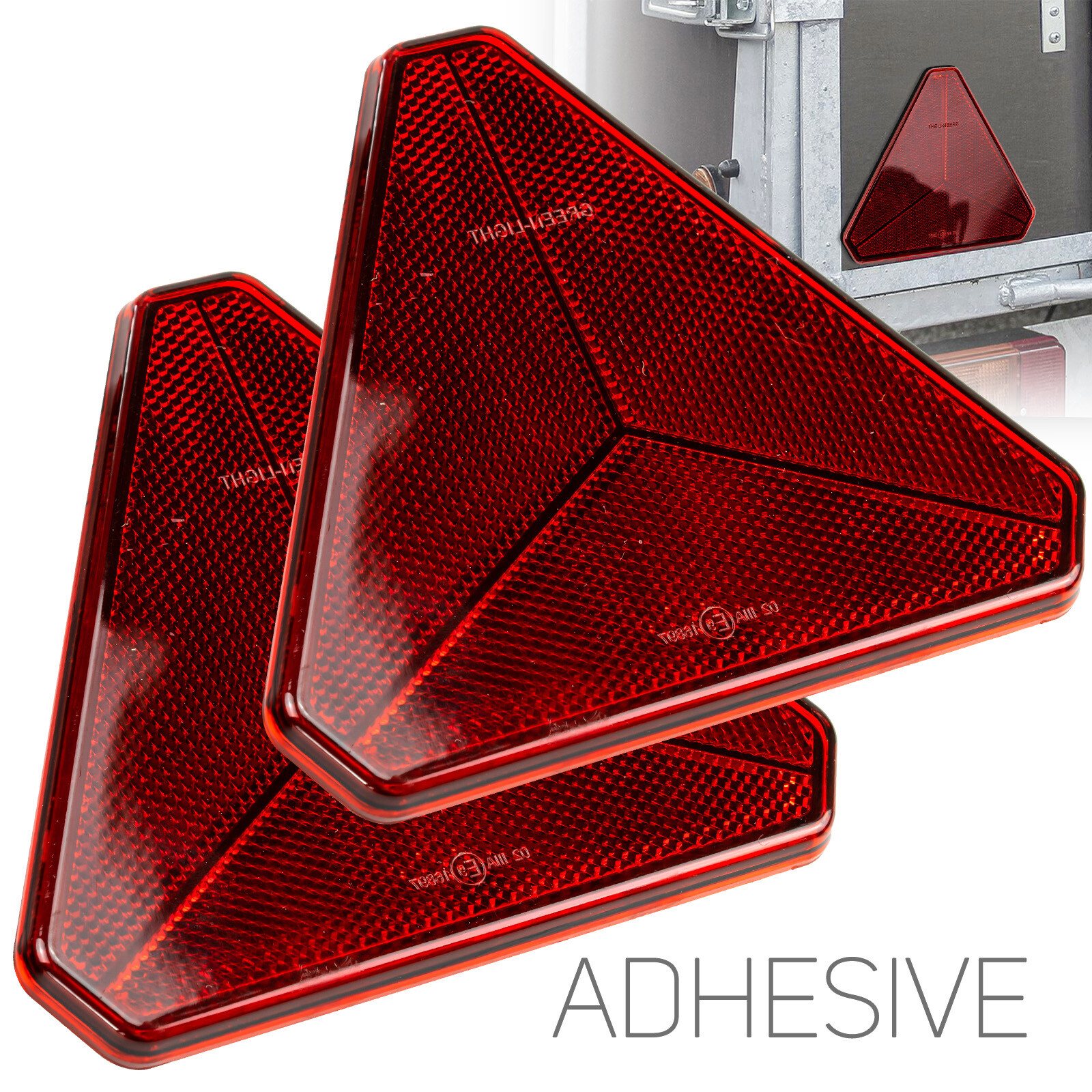 Pair Warning Triangle Reflective Reflectors Trailer Truck Rear Gatepost ...