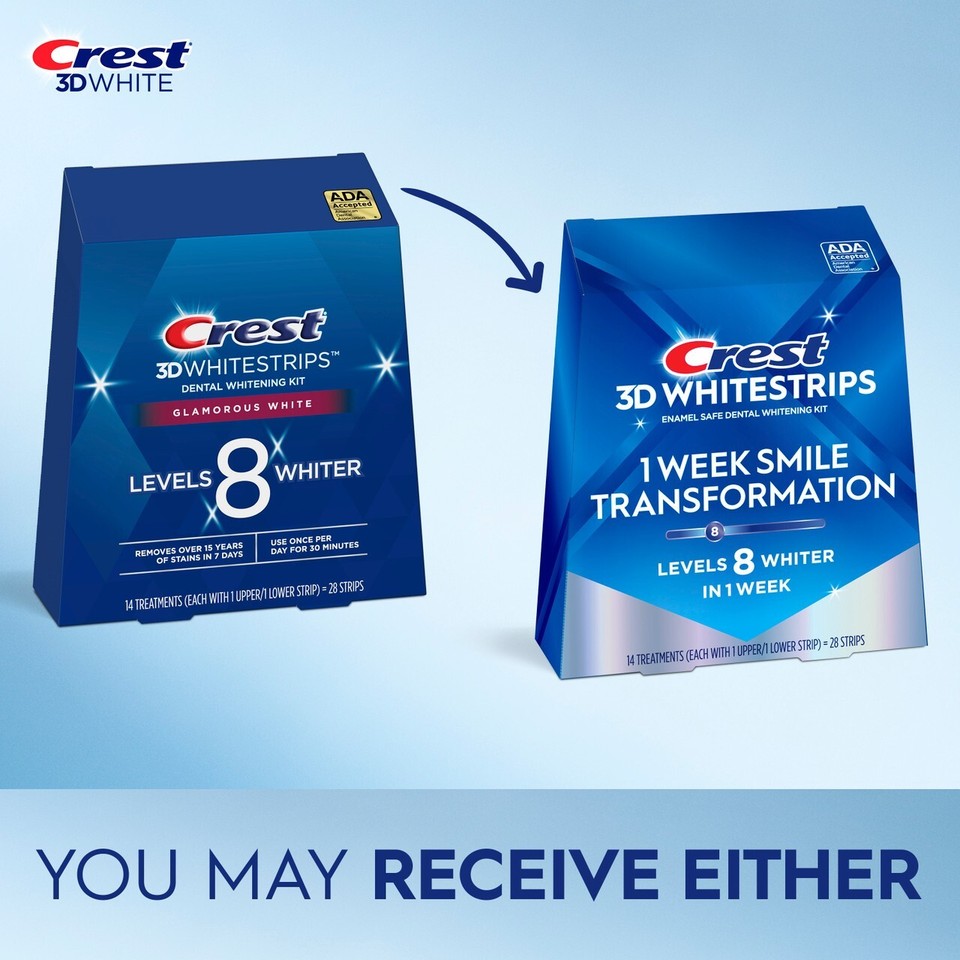 Crest 3D Whitestrips Glamorous White - 8 Levels Whiter EXP 11/2026 | eBay
