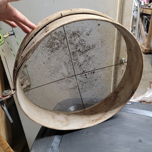 antique primitive bent wood grain sieve screen sifter super patina 12 ...