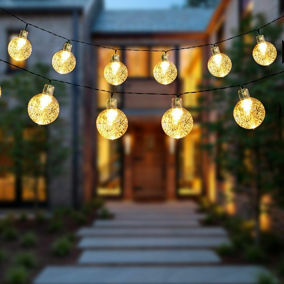 Solar Powered 30 LED String Light Garden Path Yard Decor Lamp Outdoor ...