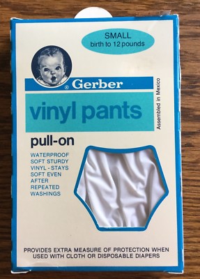 Vintage Gerber Vinyl Pants Pull on Small Baby birth -12 lbs1987 New In ...