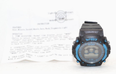 Watch SPORT WR30M T-58 Black RESISTANT WATER MULTI FUNCTION STAINLESS ...