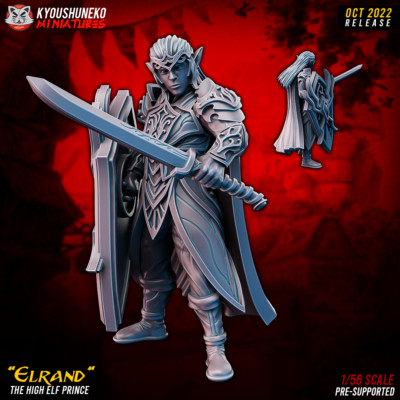 Elf Prince, Tabletop Wargaming RPG D&D Fantasy Elven Warrior Elves ...