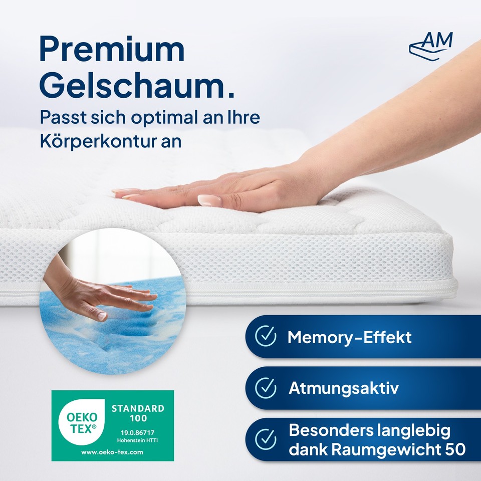 Luxus Gel Topper 90x200 Testsieger Bildernull