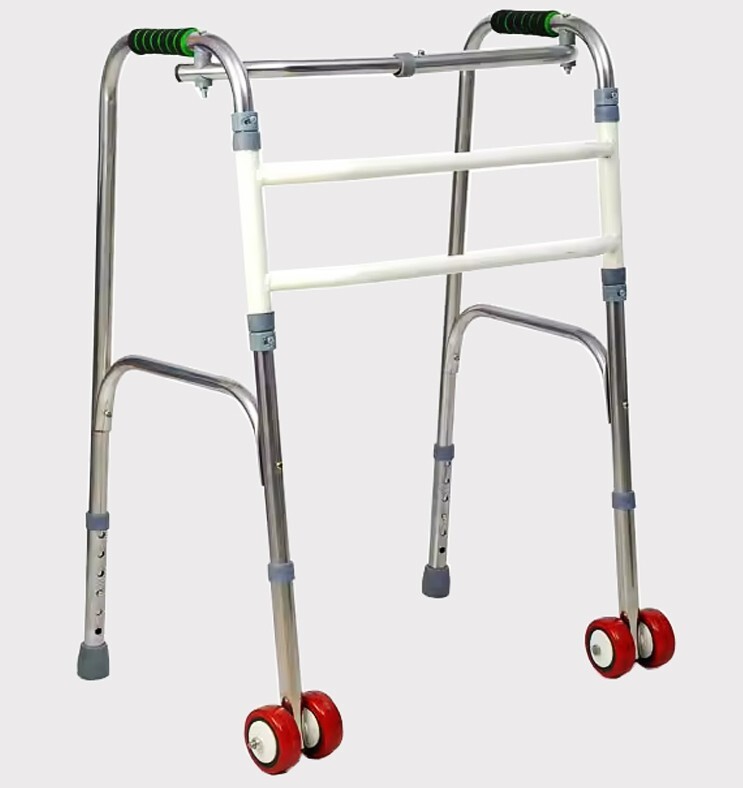 Folding Lightweight Aluminium Walking Frame Walker Zimmer Wheels ...