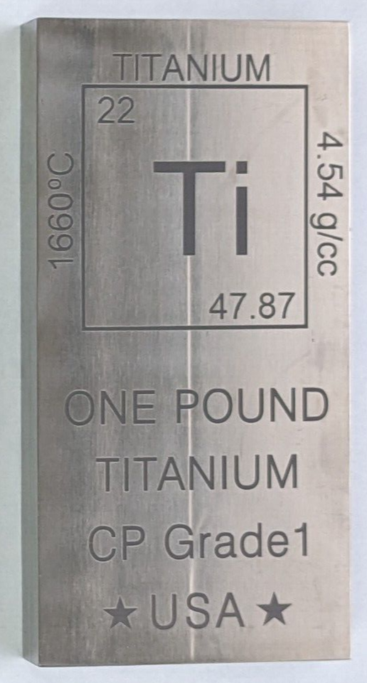 1 LB TITANIUM Ti CP Grade Pound Bar Elemental Art Bar Made in USA | eBay