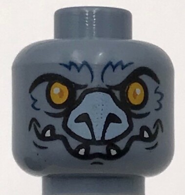 Lego New Sand Blue Minifigure Head Alien Chima Bat w/ Bright Light ...