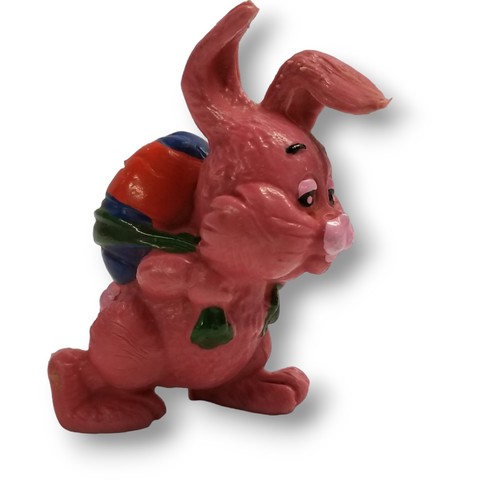 Pink Easter Bunny PVC Figure Vintage Toy Rabbit Egg Small Spring ...