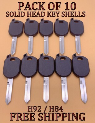 PACK OF 10 H92 H84 SOLID HEAD TRANSPONDER KEY SHELL CASE BLANK WITH ...