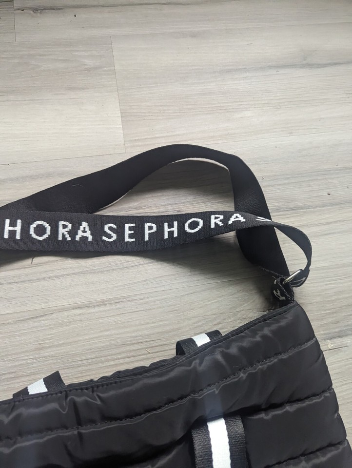 Sephora Puffy Puffer Quilted Large Crossbody Tote Travel Bag Make-up ...