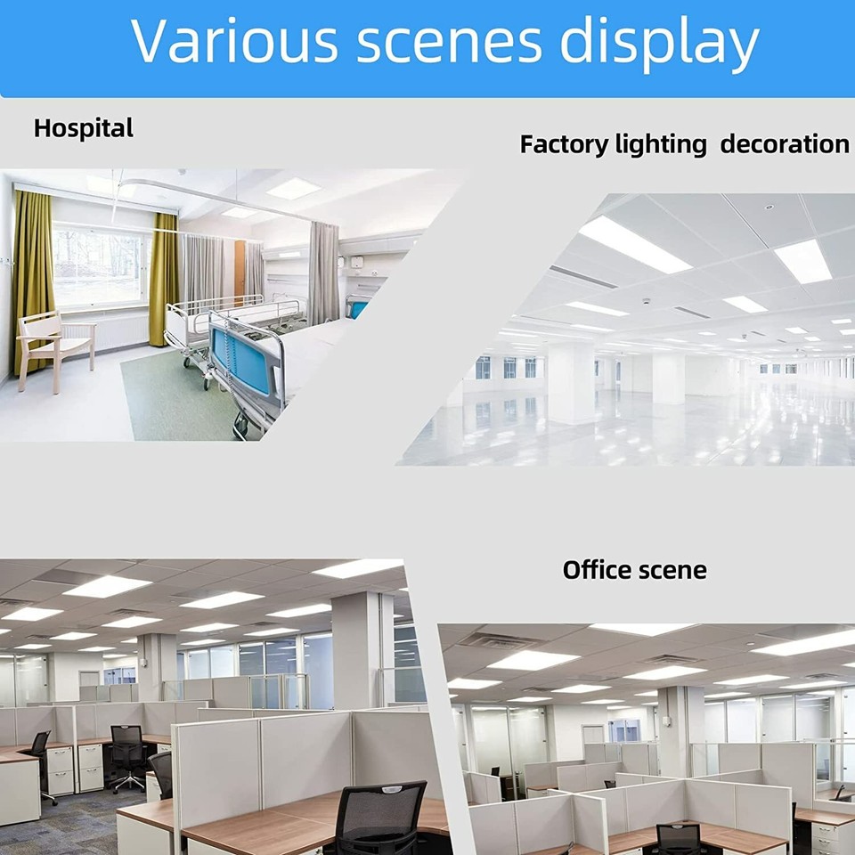 2x4(FT) LED Flat Panel Light Commercial Rectangle Ceiling Troffer ...