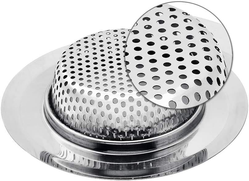 4.5" Kitchen Sink Strainer Stopper Stainless Steel Drain Basket Waste ...