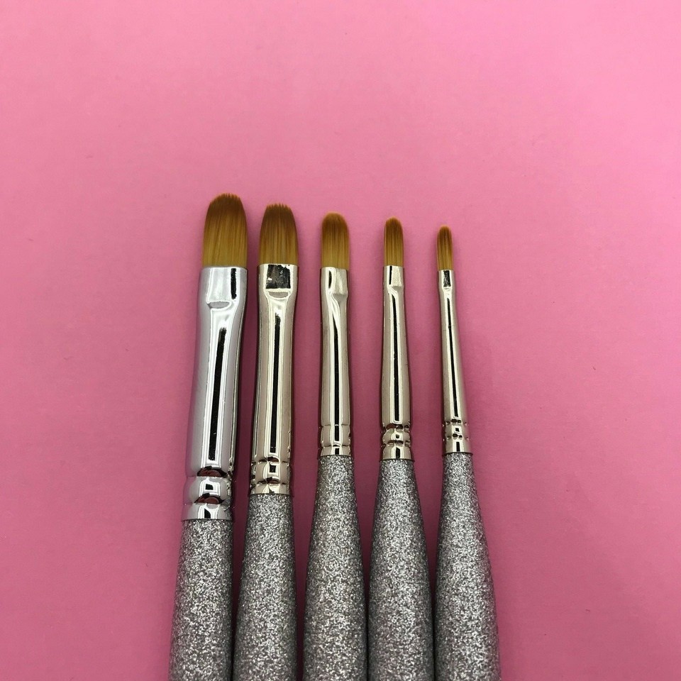 Nail Art Brushes. Nail Art. Nail Art Tools. Filbert Shape. Set of 5 ...