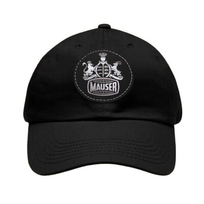 Mauser Firearms Black Adjustable Dad Hat with Leather Patch | eBay