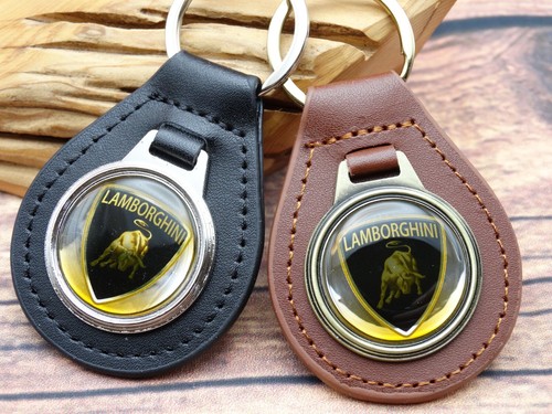 RARE VINTAGE LAMBORGHINI GENUINE LEATHER KEY FOB CHAIN RING Automotive ...