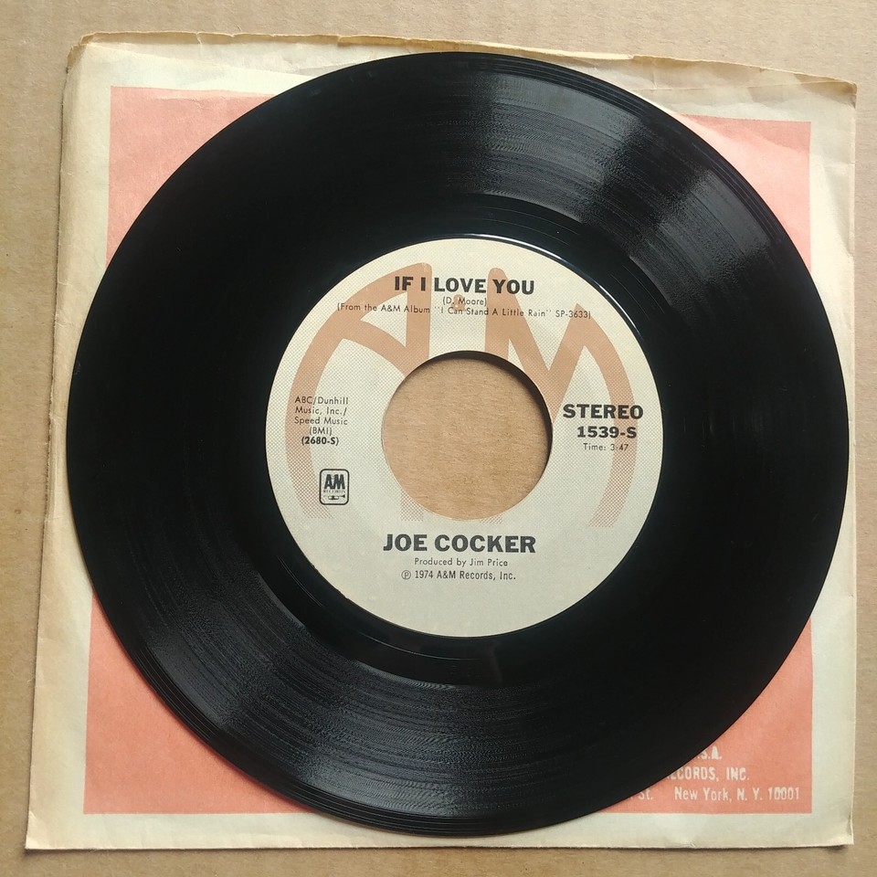JOE COCKER Put Out The Light 45 7" POP ROCK Record Vinyl A&M Records ...