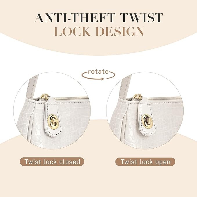 Missnine Shoulder Bag for Women, Anti-theft Small Purse 9"L x 2.55"W x ...