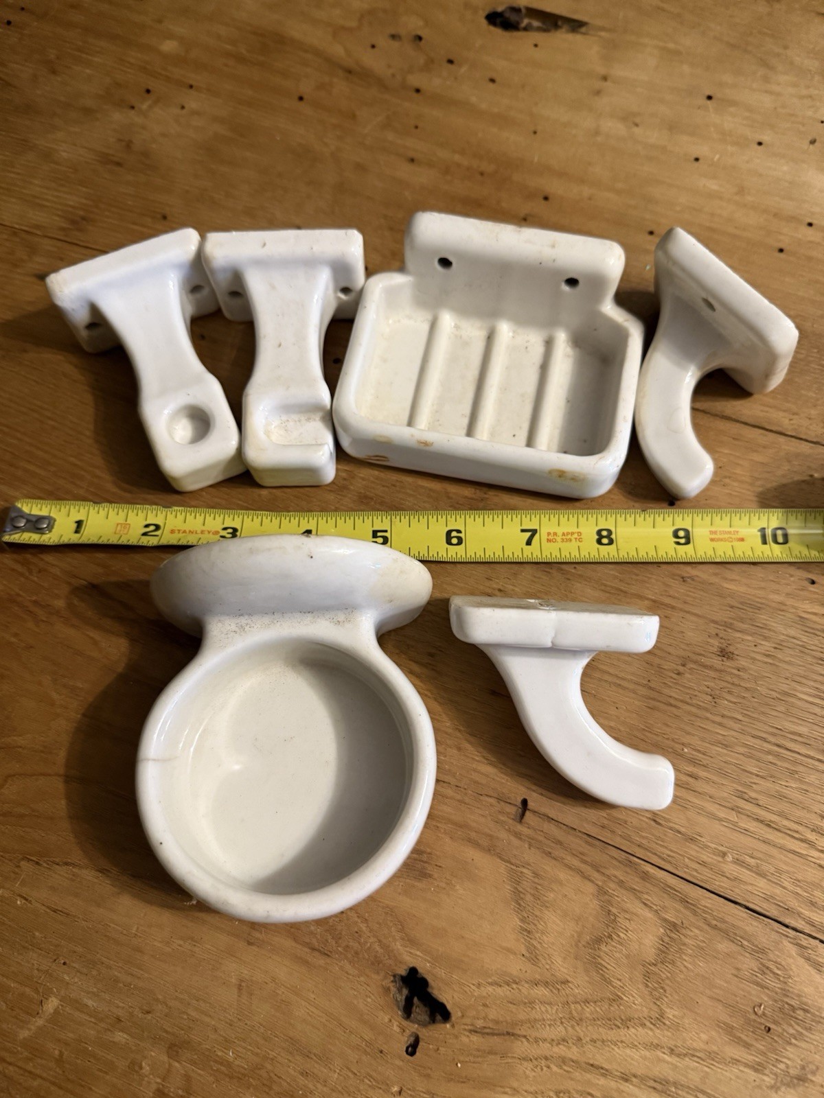 Ceramic Lot Soap Holder Dish & Shower Rod Holder Set - Home & Garden