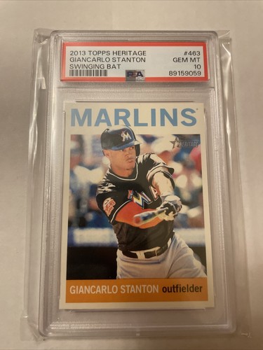 2013 Topps Heritage Giancarlo Stanton Swinging Bat SP!! PSA Gem 10!! | eBay