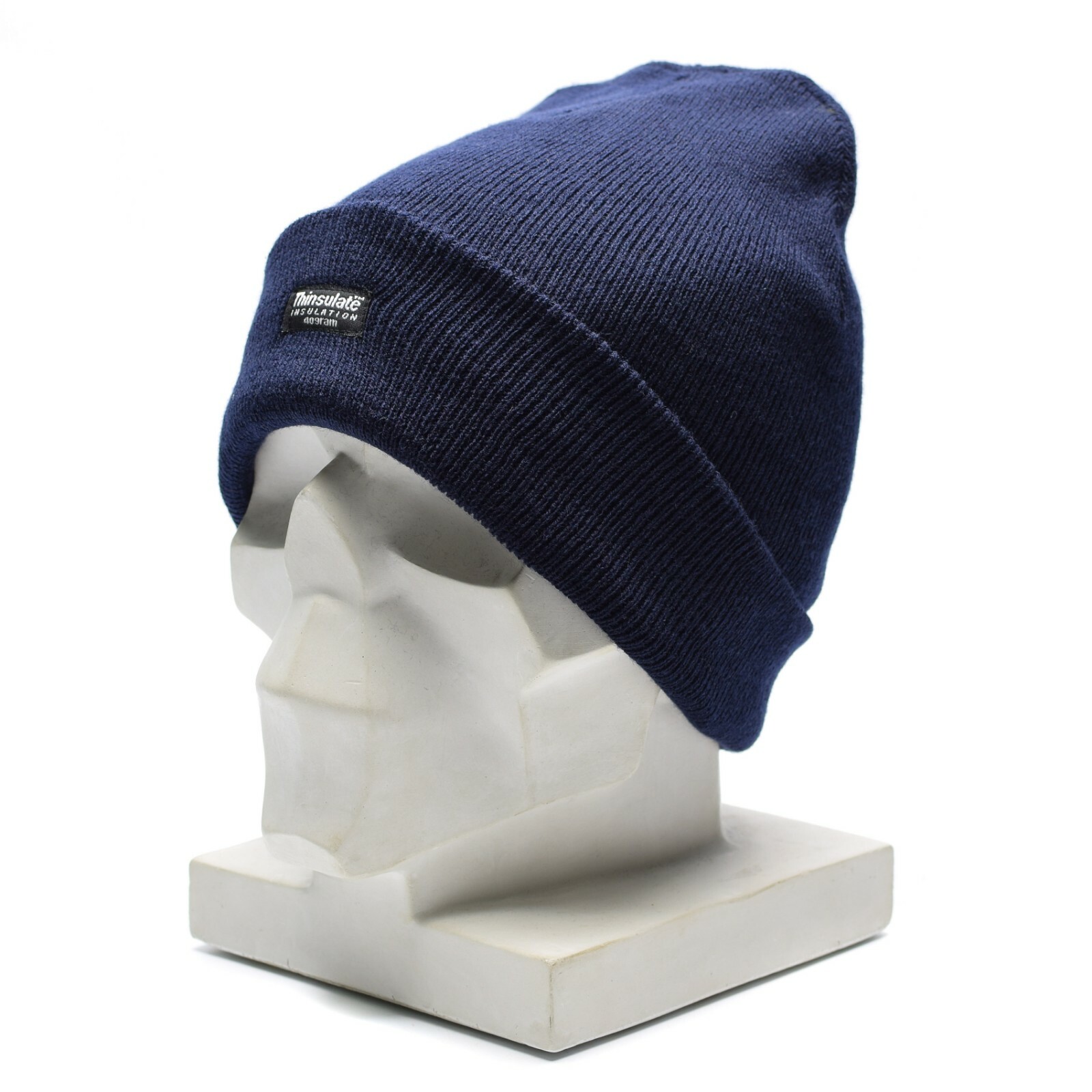 Genuine Knitted thermal winter hat thinsulate insulation dark blue ...