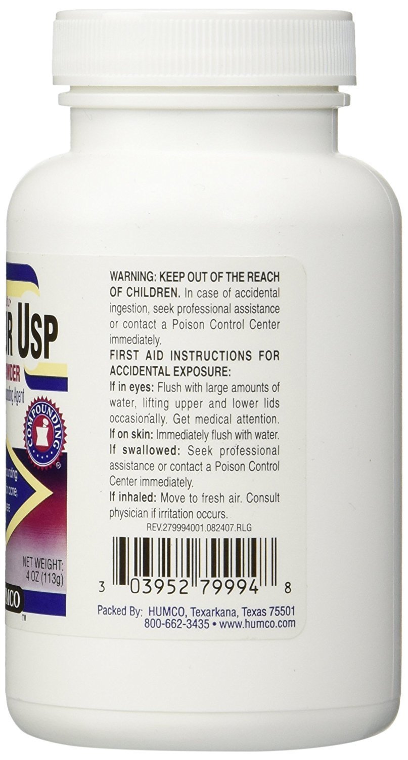 HUMCO Sulfur USP Sublimed Powder Pharmaceutical Compounding Agent 4 Oz ...