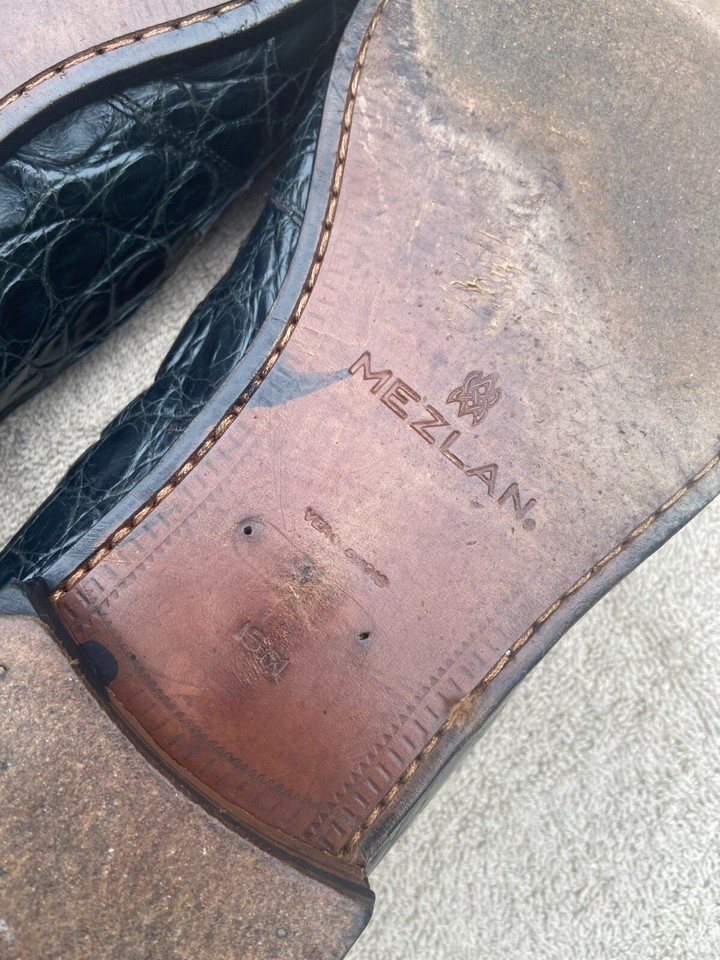 MEZLAN Genuine Crocodile Alligator Shoes Leather Caleb Size 15 M 3891 ...