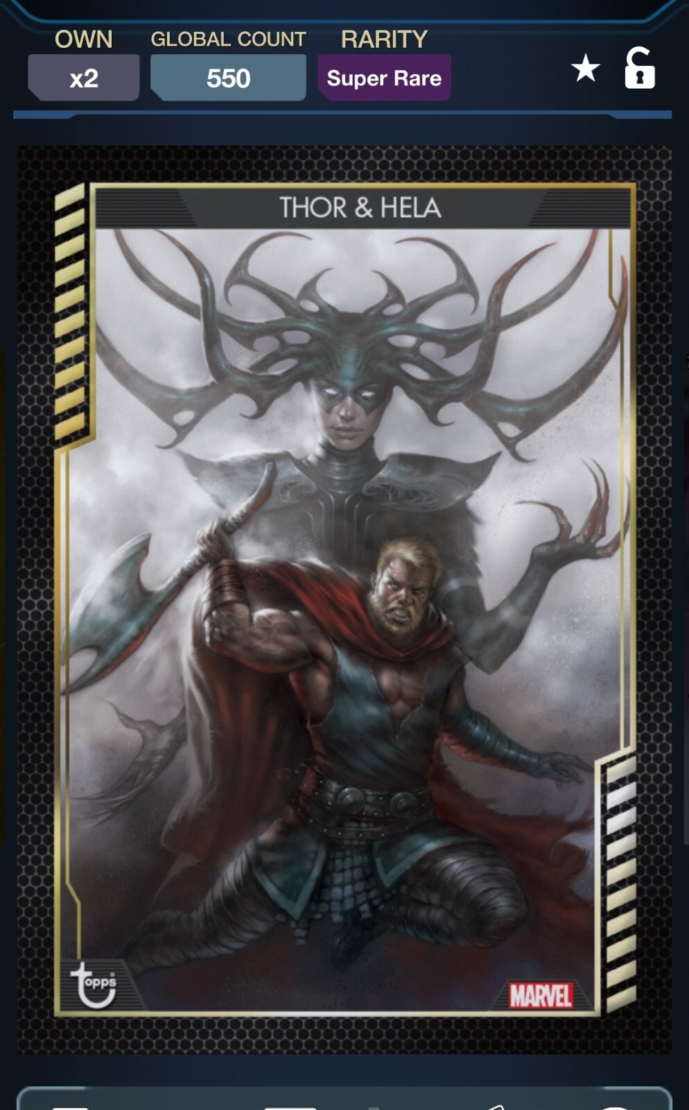Topps Marvel Collect Digital 2021 Fortitude THOR & HELA Black Super Rare | eBay