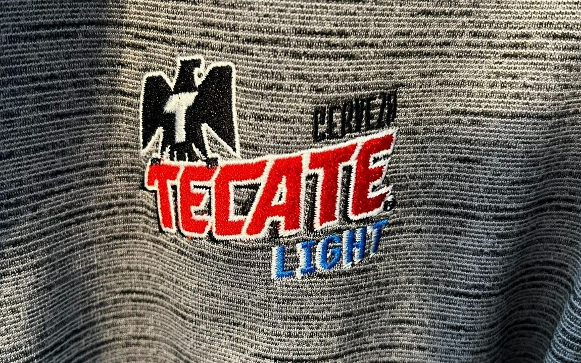 Tecate Light Cerveza Logo Jacket, Gray, Fleese linni… - Gem