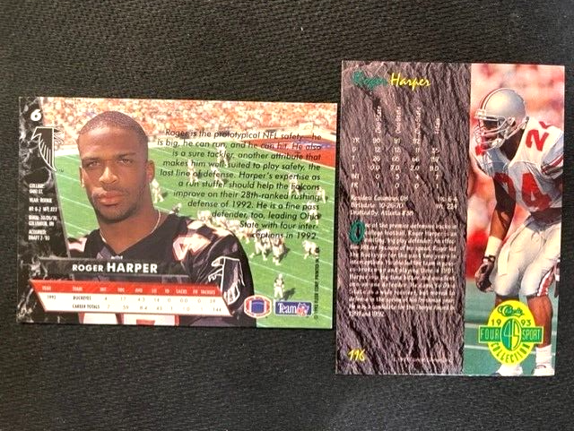 NFL - Roger Harper 1993 Fleer Ultra RC & 1993 Classic Four Sport RC ...