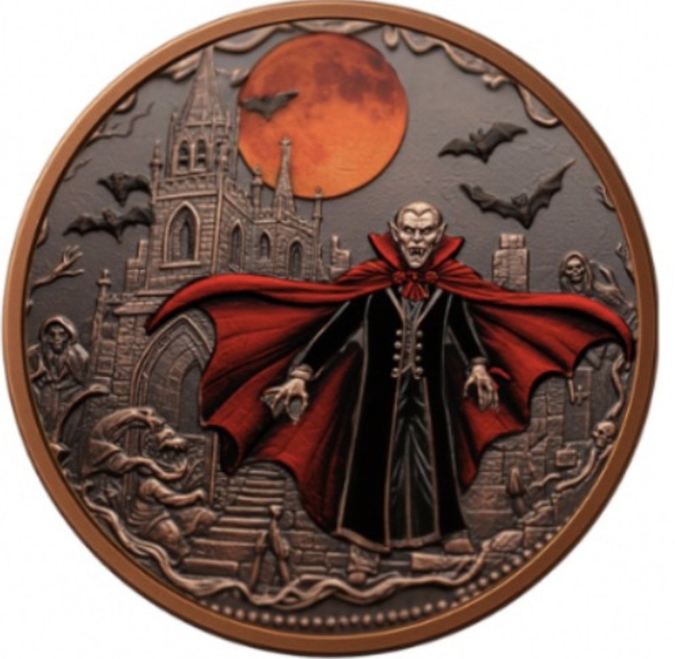 5oz Blood Moon Colorized .999 Copper Round in Capsule - Dracula ...