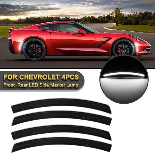 4PC Smoked White LED Side Marker Signal Light For 14-2019 C7 Corvette ...
