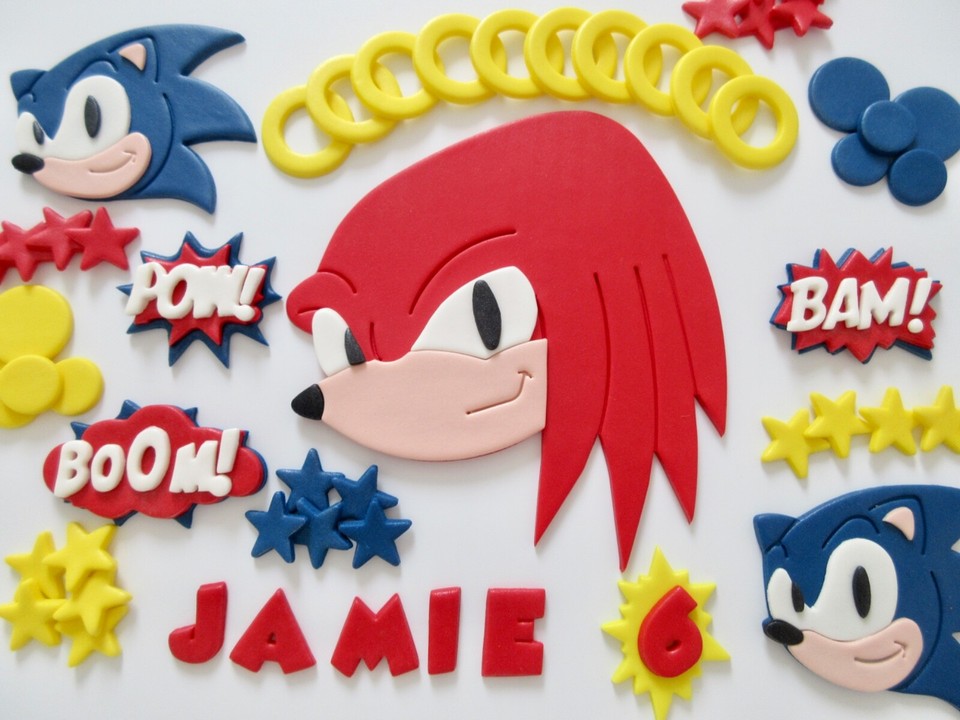 Sonic - Knuckles Cake Topper Personalised Large. Edible Knuckles Cake ...