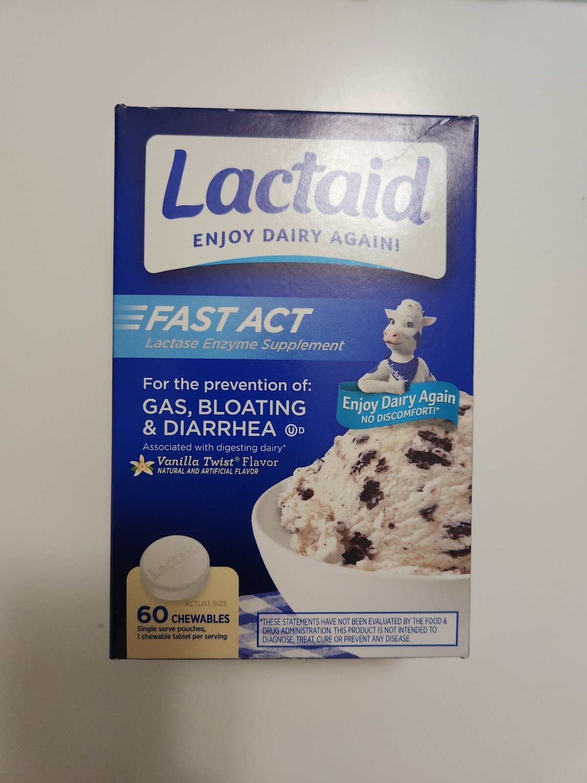 Lactaid Fast Act Lactose Relief Chewables Vanilla 60 Individual Packs ...