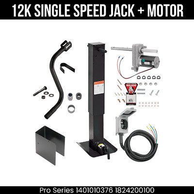 Pro Series 12K Single Speed Trailer Jack with Electric Motor & Manual ...