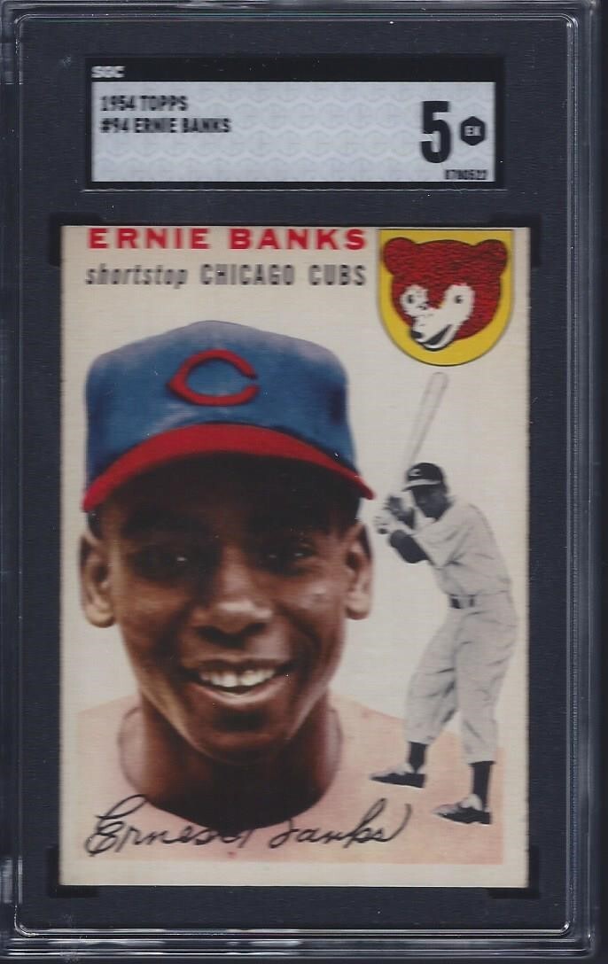 1954 Topps #94 Ernie Banks Rookie Card SGC 5! Great Investment ...