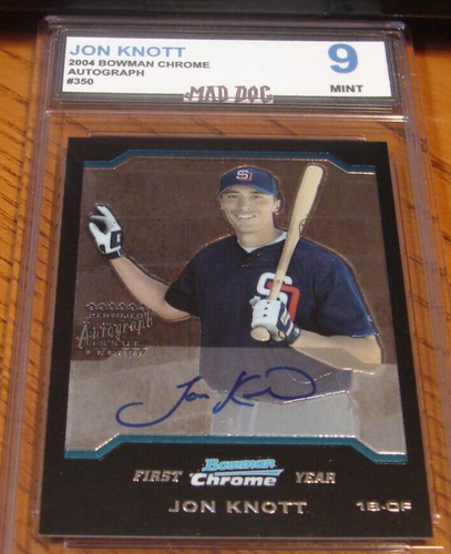 JON KNOTT Rookie AUTO****2004 Bowman CHROME--MINT 9****PADRES---Mad DOG ...