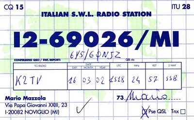 Noviglio Italy I2-69026/MI QSL Radio Postcard | eBay