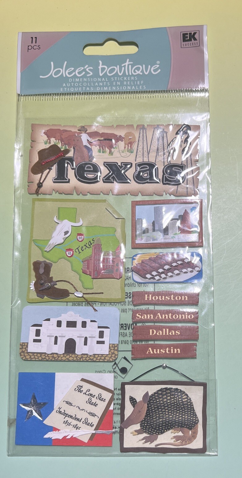 Jolee’s Boutique TEXAS 11pcs Dimensional Scrapbooking Stickers RARE | eBay