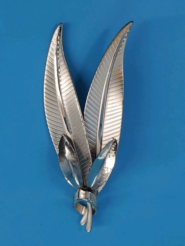 Art Deco Leaf Brooch Gold Tone Statement Jewelry Retro Lapel Pin | eBay