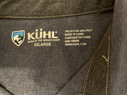 Kuhl Button Up Shirt Men 2XL Long Sleeve Chest Pocket RN108846 Hiking ...