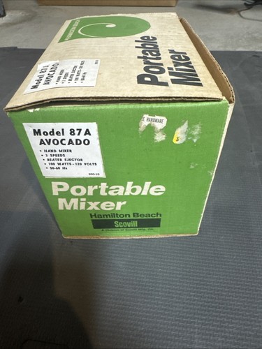 Hamilton Beach Portable Mixer Vintage Model 87A Avocado Green *NEW IN ...