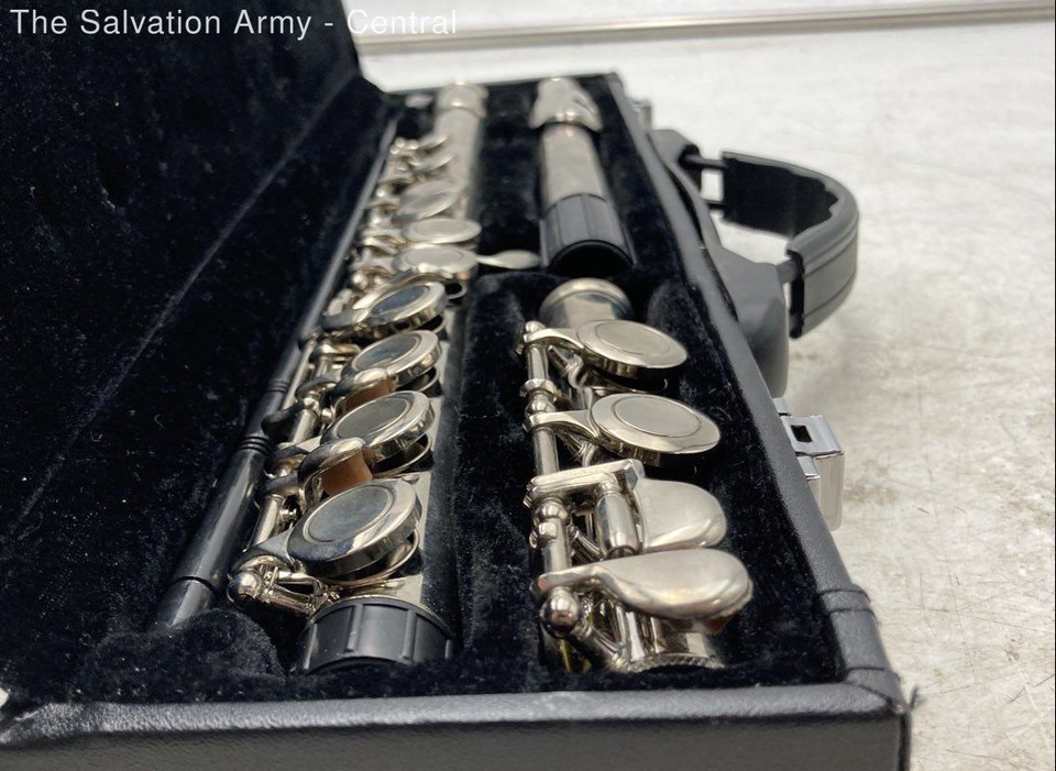 Hisonic Silver Tone Instrument Orchestral Treble Flute With Carrying ...