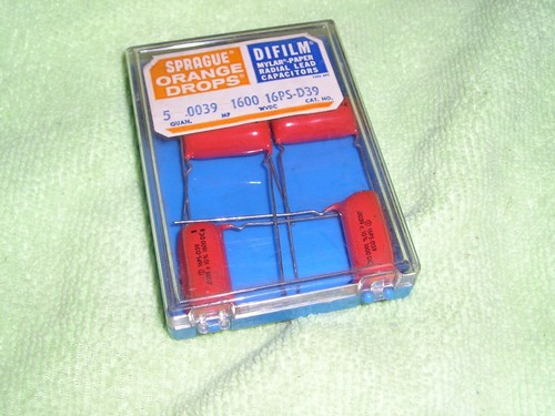 NOS 5 Pack Sprague Orange Drop Caps .0039 @ 1600 WVDC | eBay