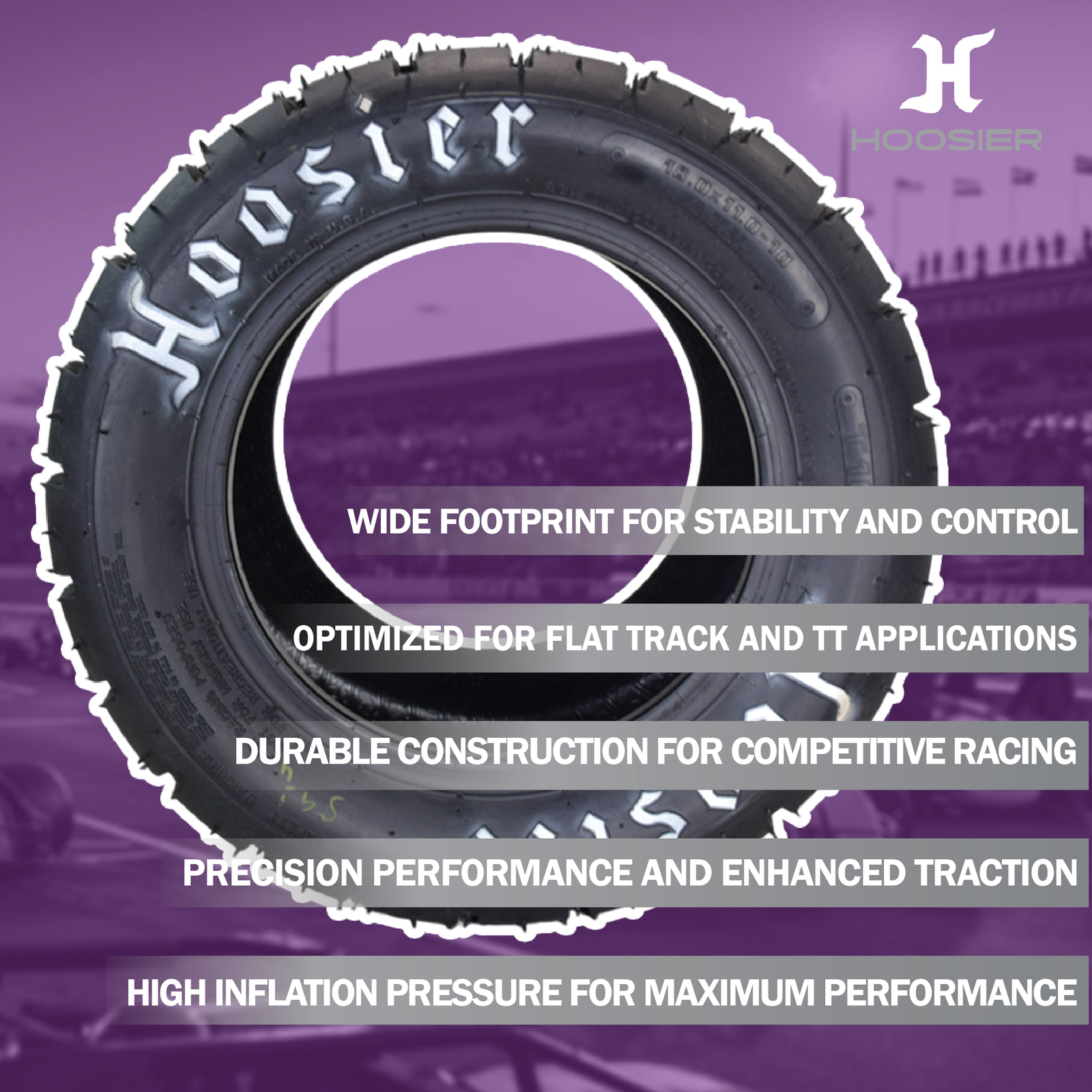 Hoosier Flat Track & TT Tires 18.0X11.0-10 TT T10 with Keychain (2-Pack ...