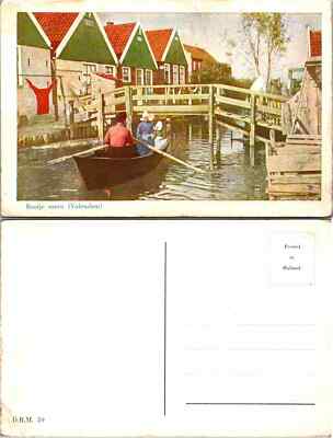 Vintage Postcard - VOLENDAM, North Holland, Netherlands, Bootje varen ...