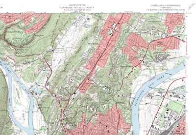 Chattanooga Quadrangle Tennessee 1969 USGS Topo Map 7.5 Minute ...