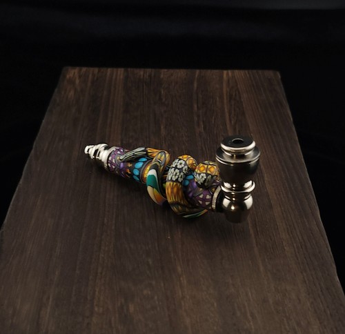 4 inch Snake Pipe / Fimo Snakes on PIpes by Milli Fury / Pyramid Base ...