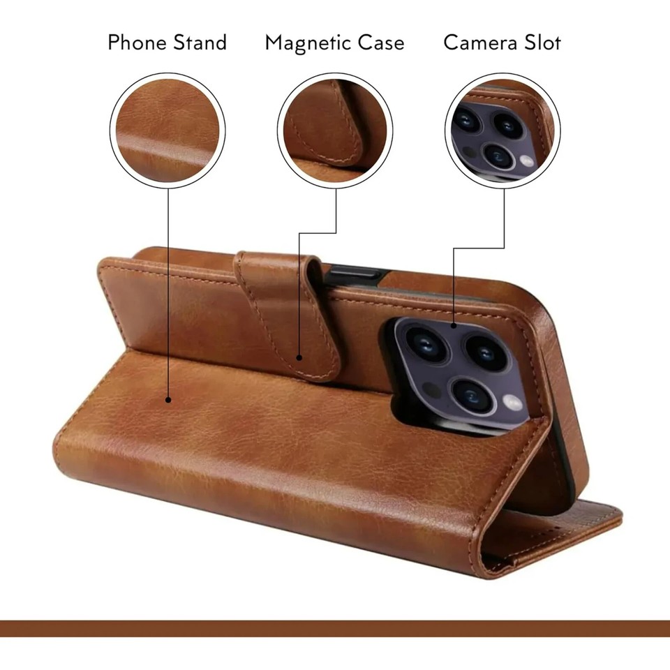 RadEnergy EMF Protection Anti Radiation Leather Wallet Case iPhone 14 ...